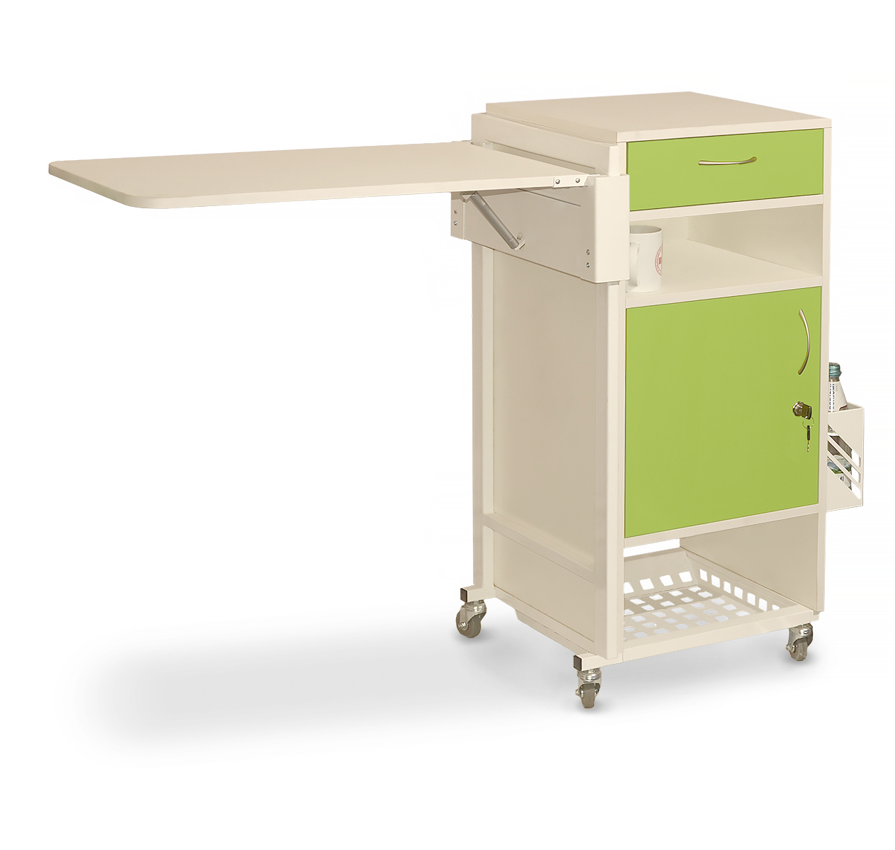 Bedside table made of chipboard with a folding table TPd-1s